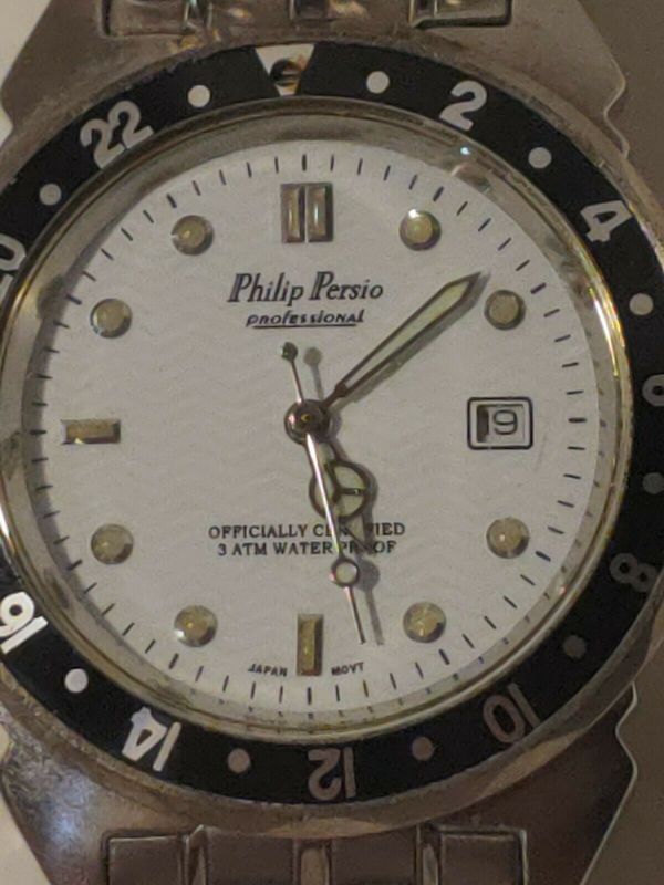 Philip Persio Black Bezzel Wrist Watche 3 ATM Water Proof Whith ...