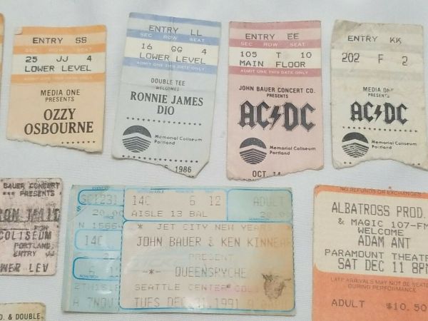 1980 ' S Vintage Concert Ticket Stubs Ozzy Dio ACDC Bon Jovi Van Halen ...