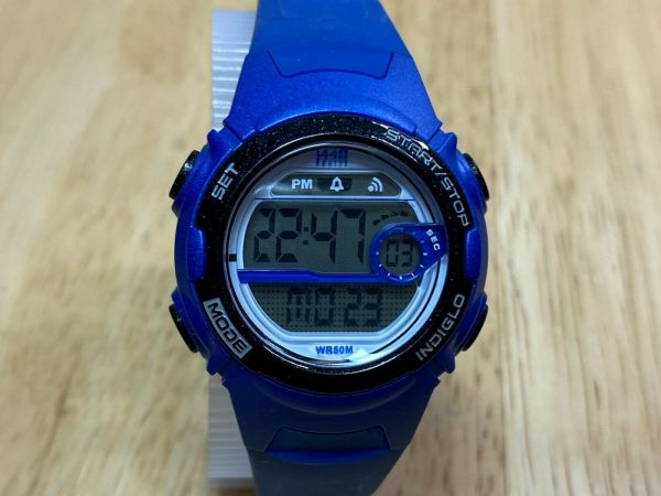 Timex 1440 Sports Lady 50m Blue Digital Alarm Chrono Watch Hours ...