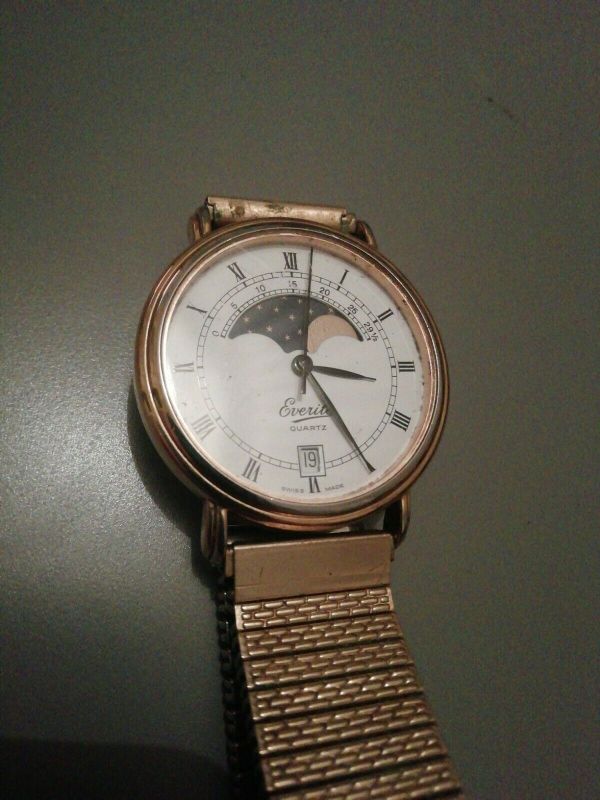 Vintage Everite Swiss Made Moon Phase Gents Watch | #69647036