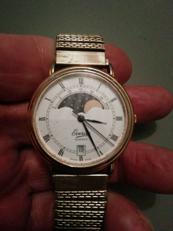 Vintage Everite Swiss Made Moon Phase Gents Watch | #69647036