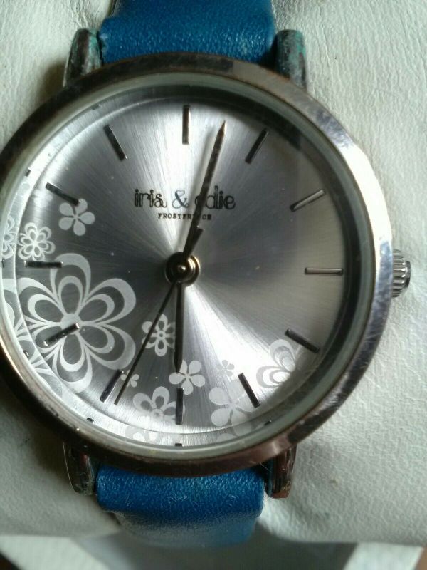 Iris & Edie Ladies Designer Quartz Watch With Blue Leather Strap Fully ...