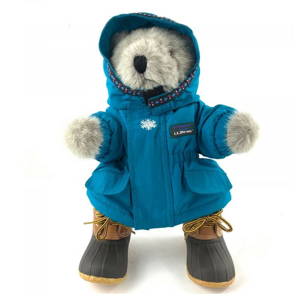 LL Bean Teddy Bear Blue Anorak Coat And Duck Boots With Posable 13 ...