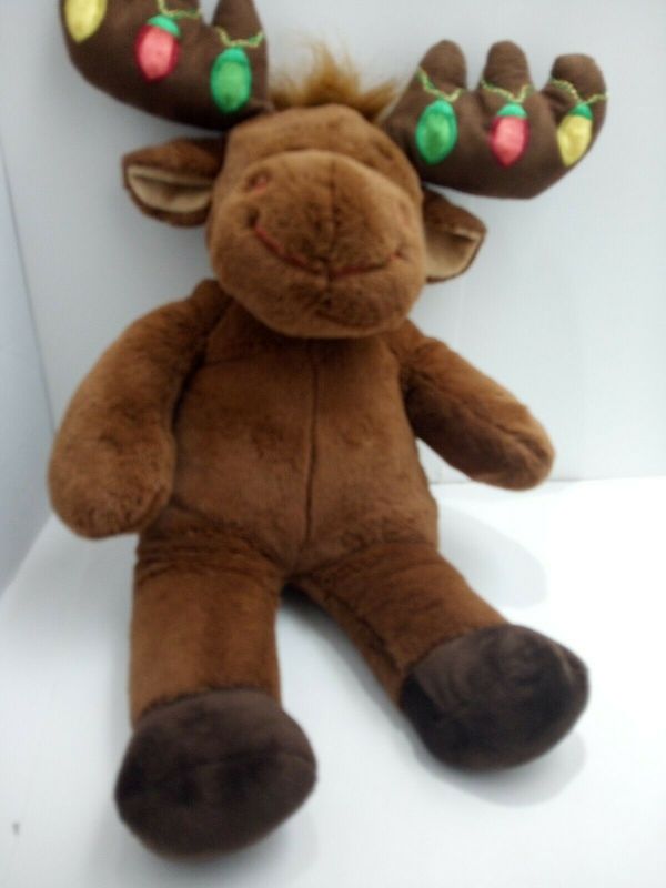 Build A Bear 16 " HAL MOOSE HOLIDAY LIGHTS Antlers Brown Christmas ...