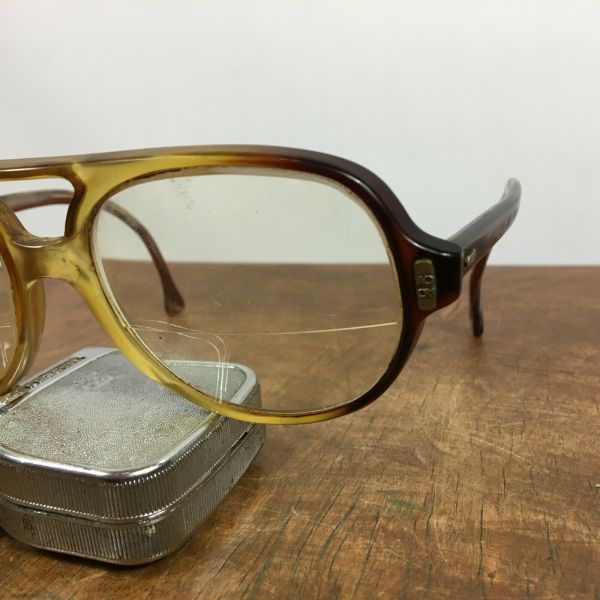 Vtg 50s 60s American Optical AO Horn Rim Atomic Safety Eyeglasses ...