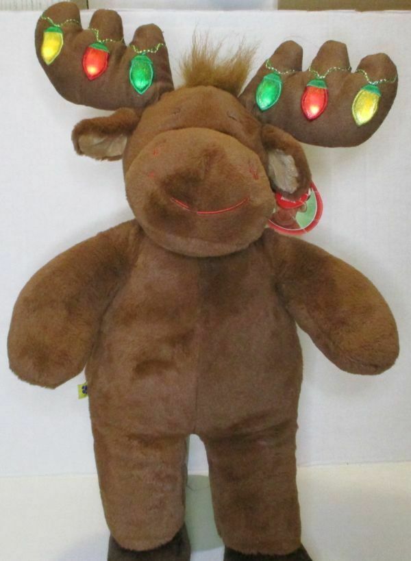 BUILD A BEAR CHRISTMAS HAL MOOSE 16 " LIGHT UP ANTLERS STUFFED PLUSH ...