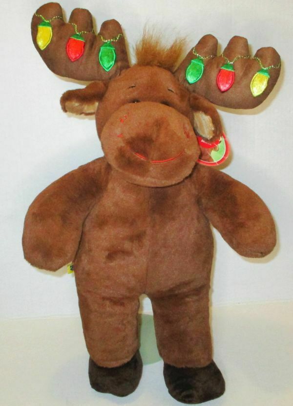 BUILD A BEAR CHRISTMAS HAL MOOSE 16 " LIGHT UP ANTLERS STUFFED PLUSH ...