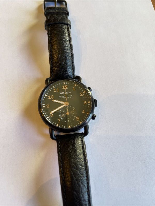 Jack Spade Men ' S WURU0118 Fraser Black Stainless Steel Watch With ...