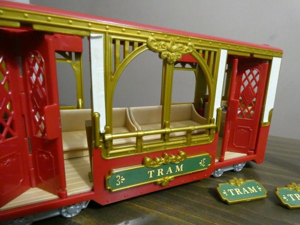 Calico Critters Ride Along Tram Streetcar 11 Piece Set Streetcar Guide ...