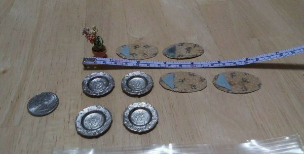 Dollhouse Miniature Table Setting Plates Placemats With Napkins And ...