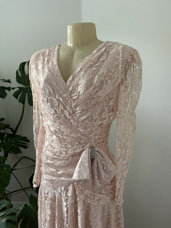 Vintage 1980s 90s PUFF SLEEVE Balloon Victorian Cottage Ruched Bow Prom ...