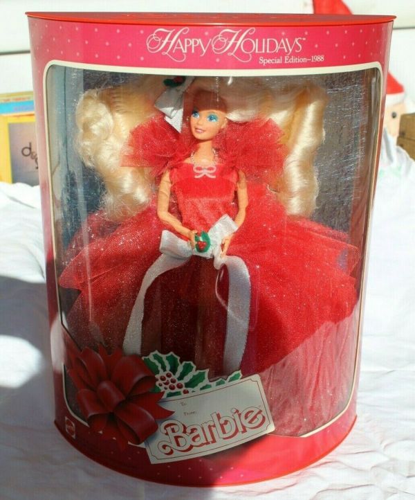 1988 HOLIDAY BARBIE MIB 1st Special Edition CHRISTMAS Mattel DOLL Red ...