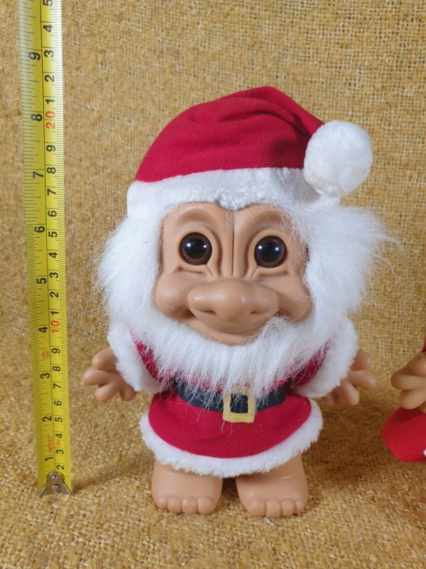 LARGE 8 " Vintage 90s Russ Santa Mr & Mrs Claus Christmas Troll Doll ...