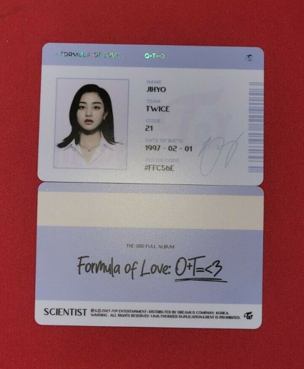 [TWICE] Formula Of Love JIHYO Official Scientist ID Card Photocard ...