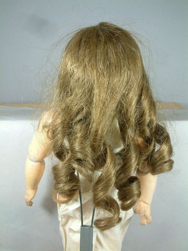 8 " Circumference Light Brown French Human Hair Wig For Antique Bisque ...