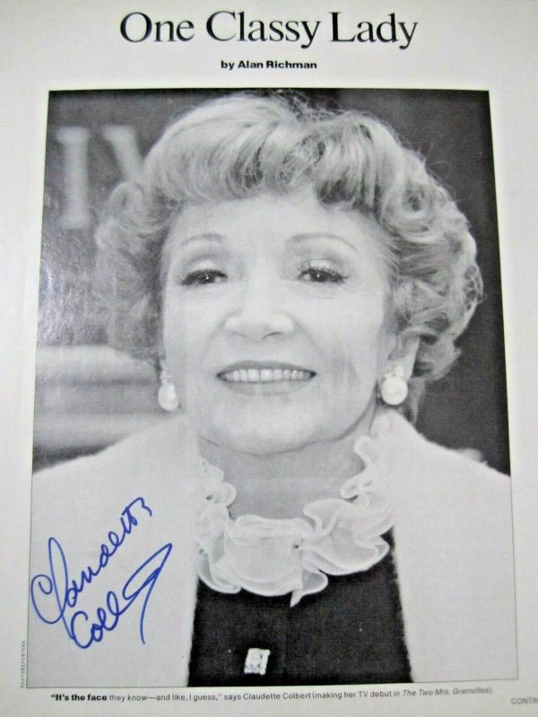 Claudette Colbert SIGNED Photo It Happened One Night Cleopatra Palm ...